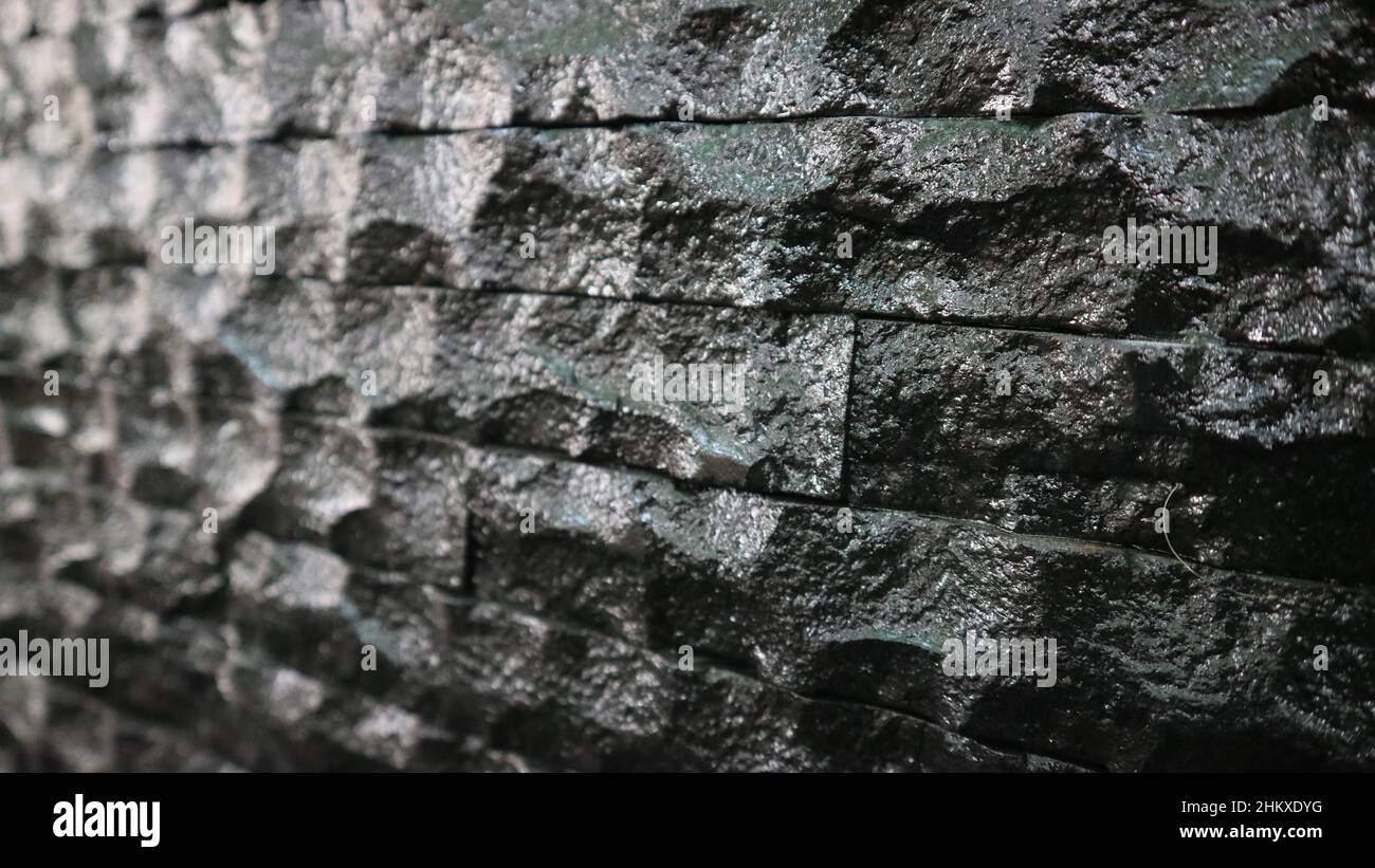 cool and attractive wall design in black and unique texture Stock Photo ...