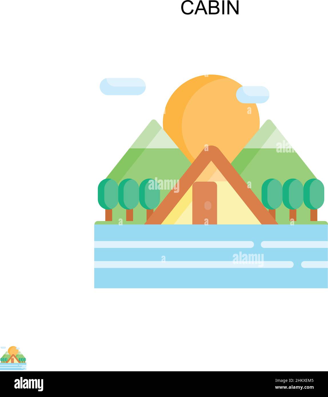 Cabin Simple Vector Icon Illustration Symbol Design Template For Web