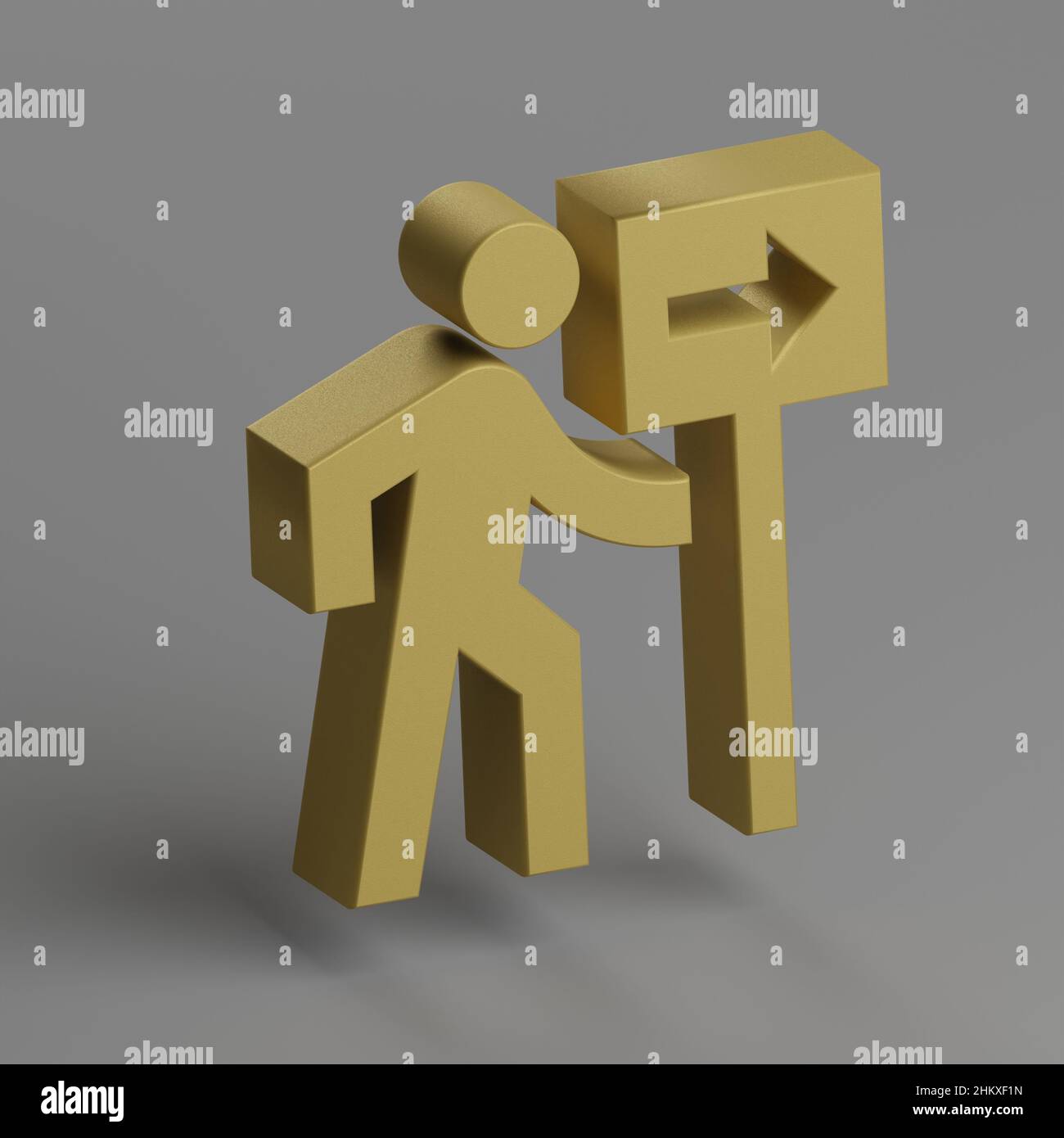 Follow The Signs icon. Yellow symbol social icons on gray background ...