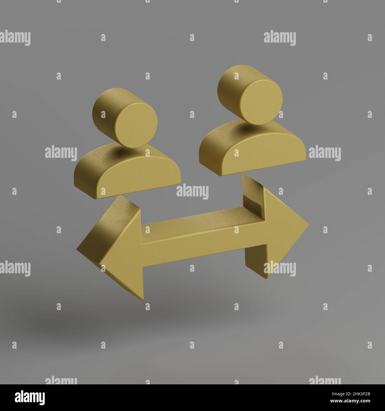 Social Distance icon. Yellow symbol social icons on gray background. 3d ...