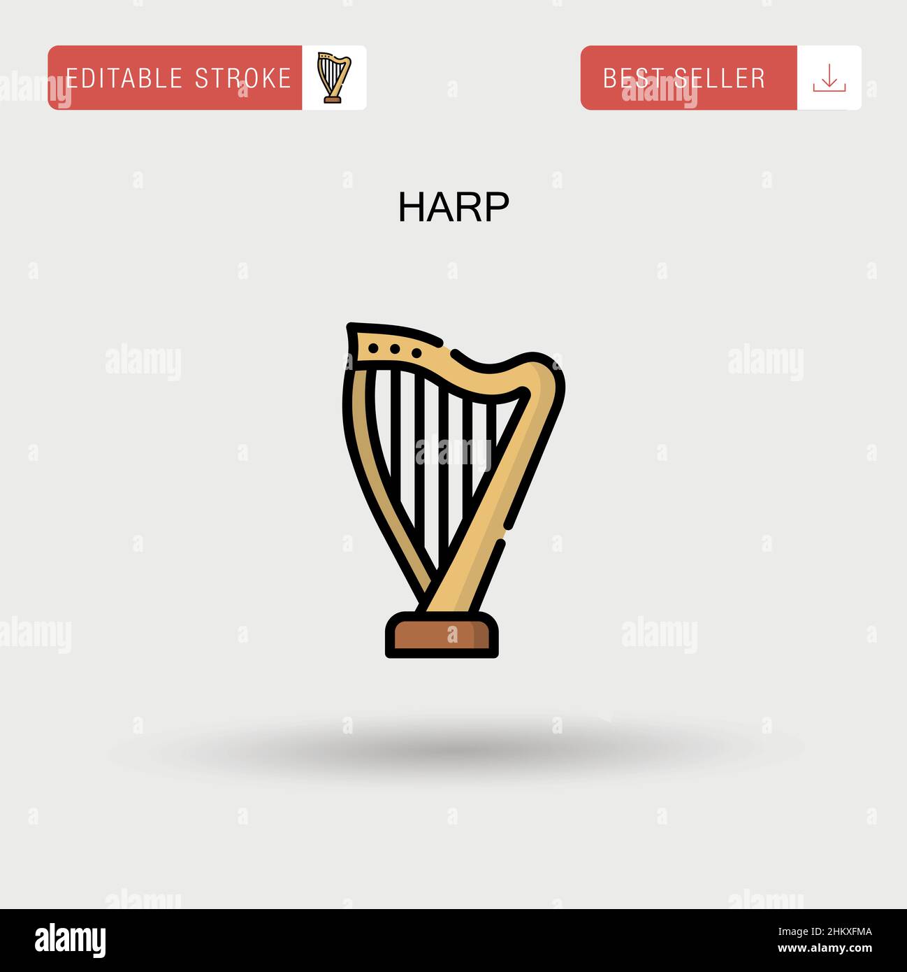 Celtic harp illustration Stock Vector Images - Alamy