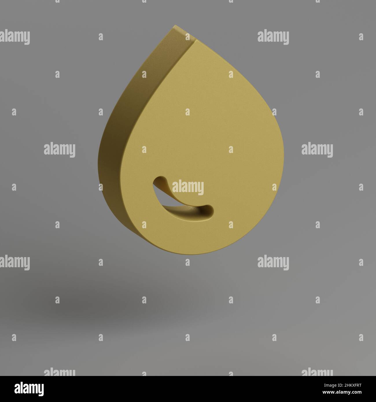 Water Drop icon. Yellow symbol social icons on gray background. 3d ...
