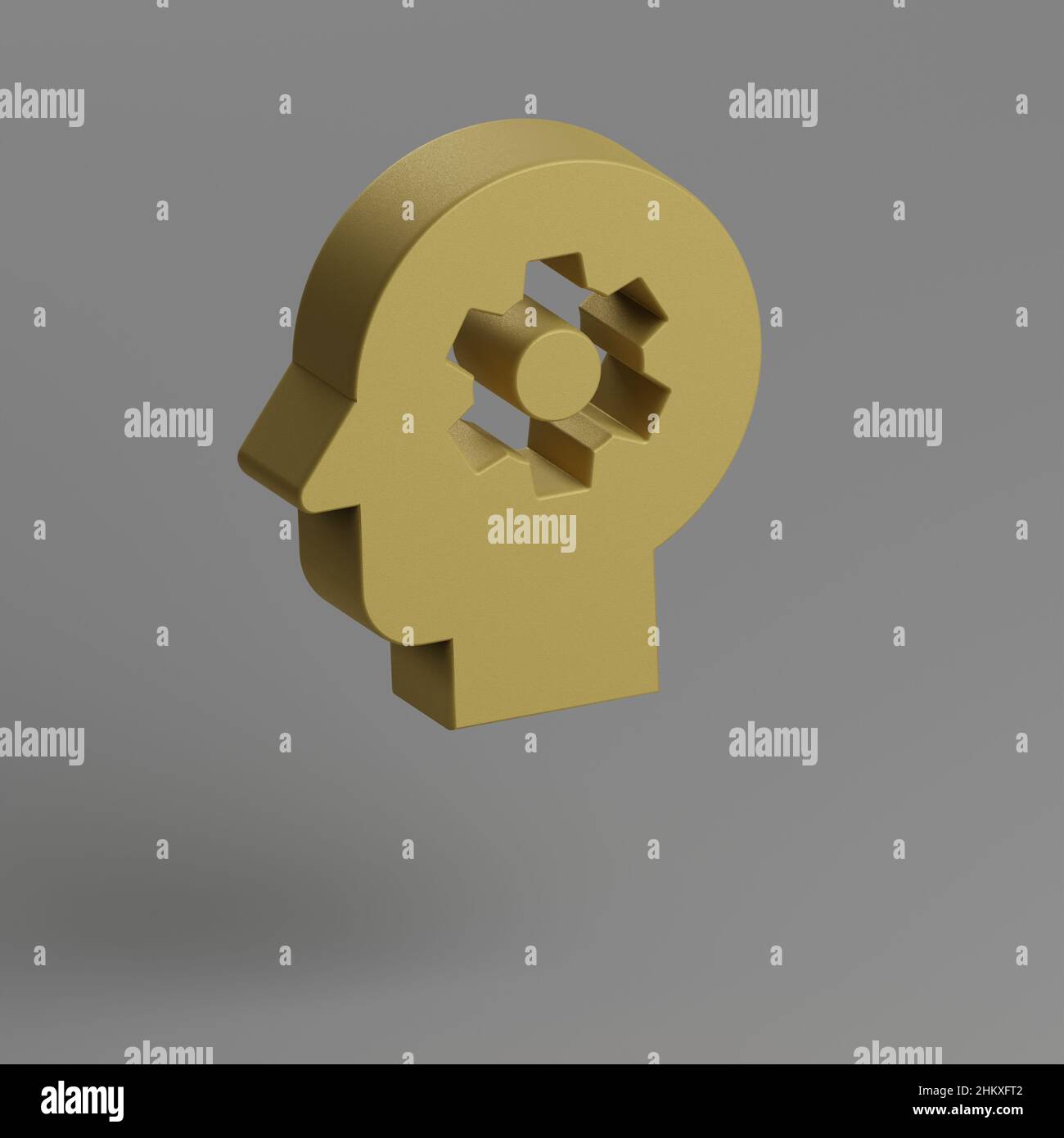 Psychology icon. Yellow symbol social icons on gray background. 3d ...