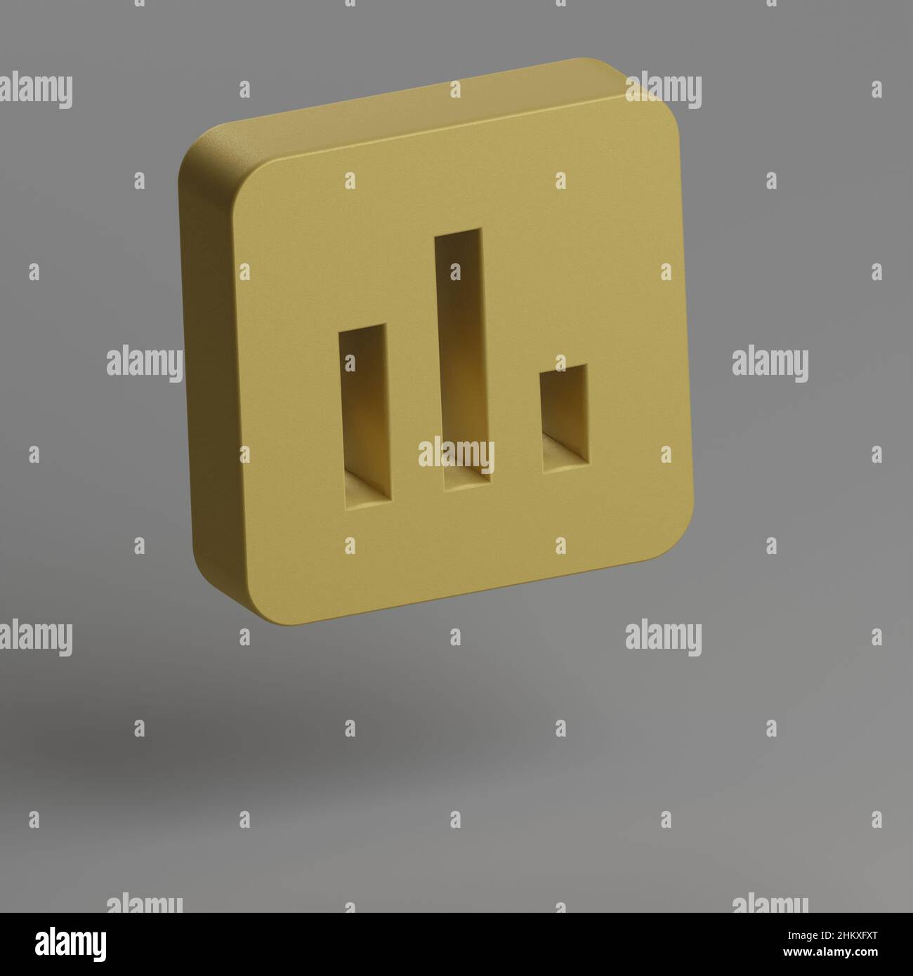 Poll icon. Yellow symbol social icons on gray background. 3d rendering ...