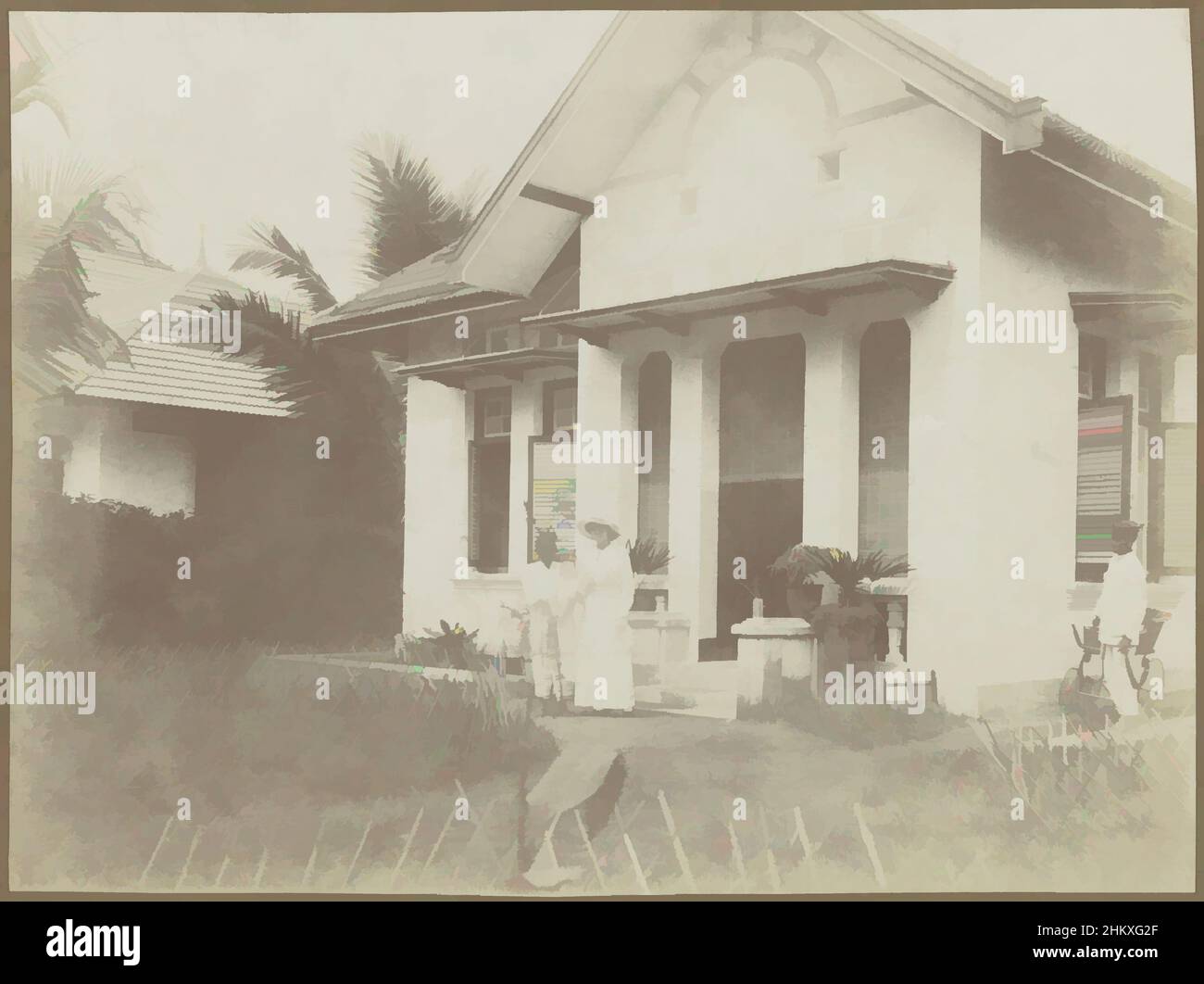 Art inspired by Woman and son in front of the house on Wilhelminastraat ...