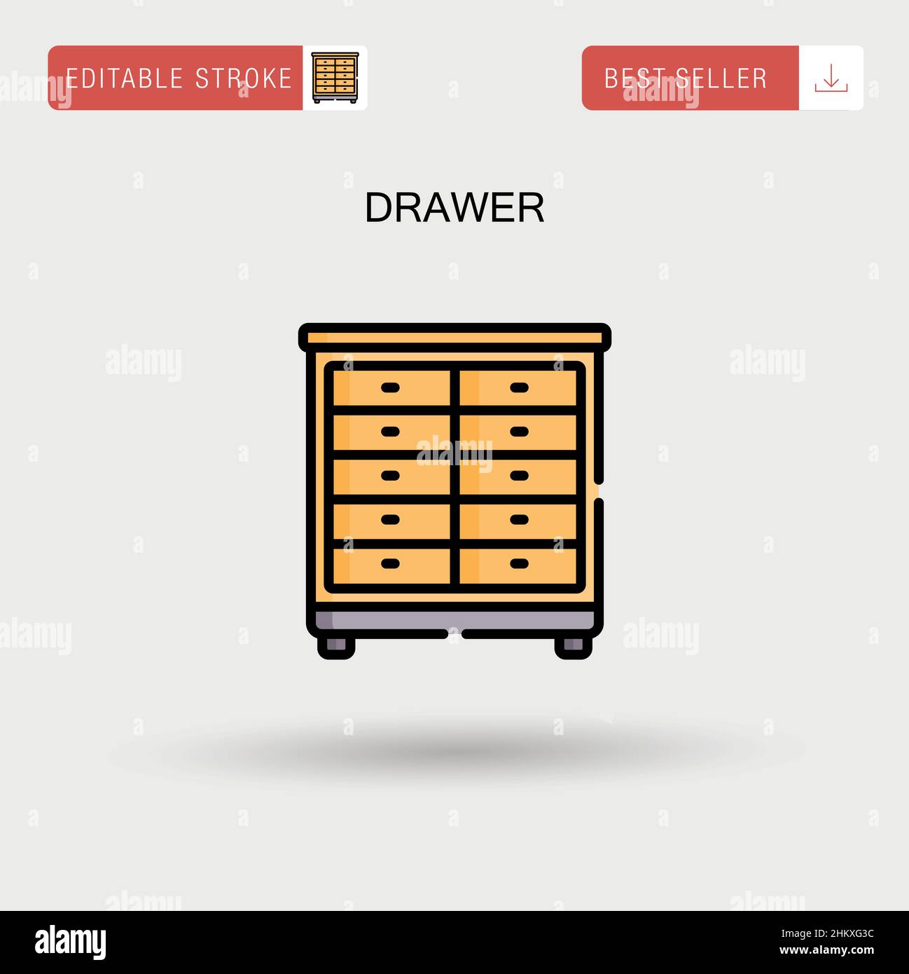 Drawer Simple vector icon Stock Vector Image & Art - Alamy