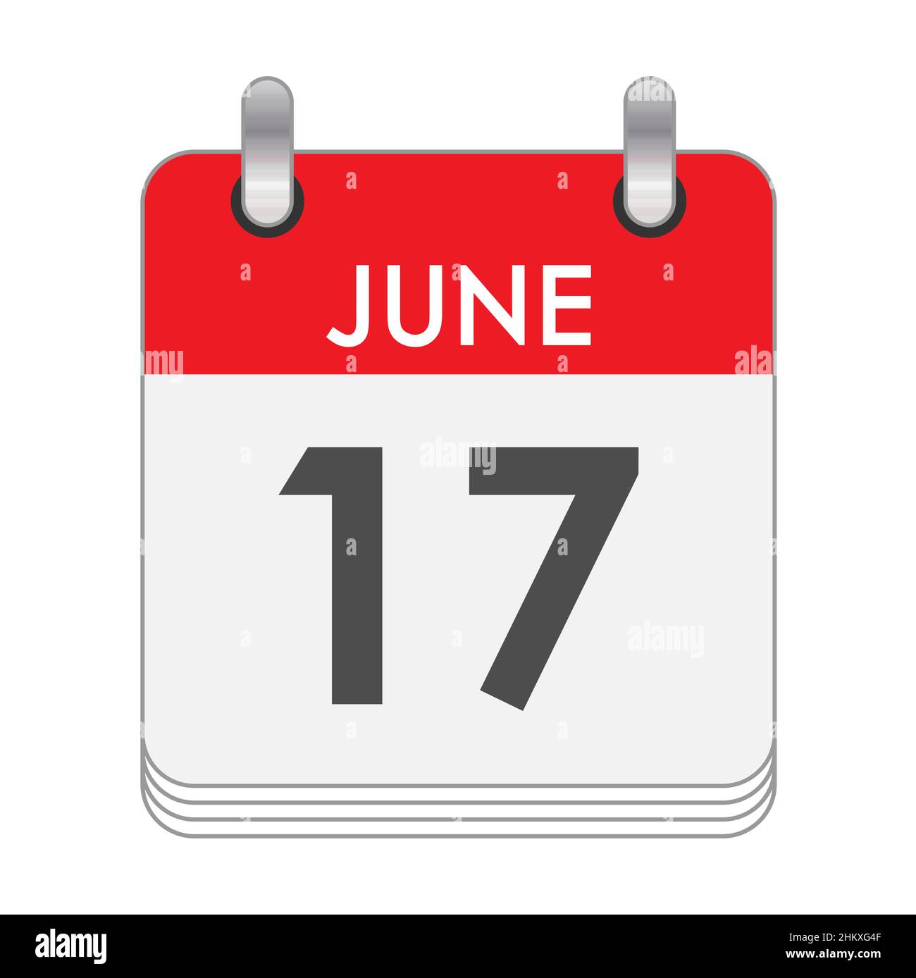 JUNE 17. A leaf of the flip calendar with the date of JUNE 17. Flat ...