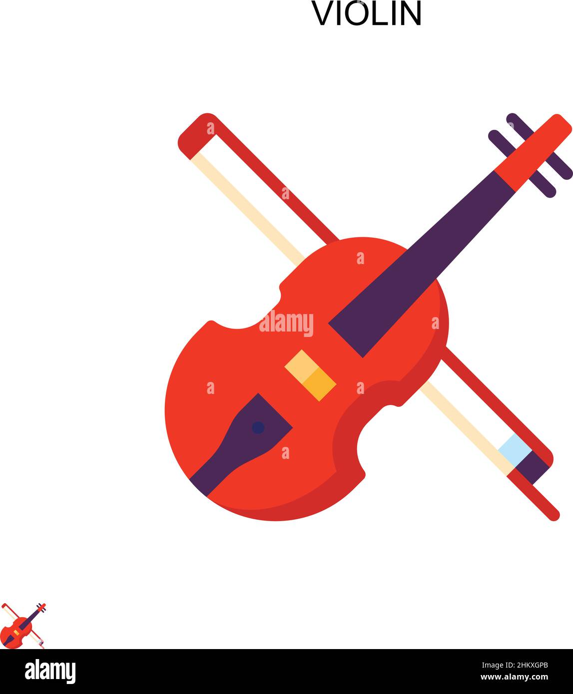 Violin Simple vector icon. Illustration symbol design template for web ...
