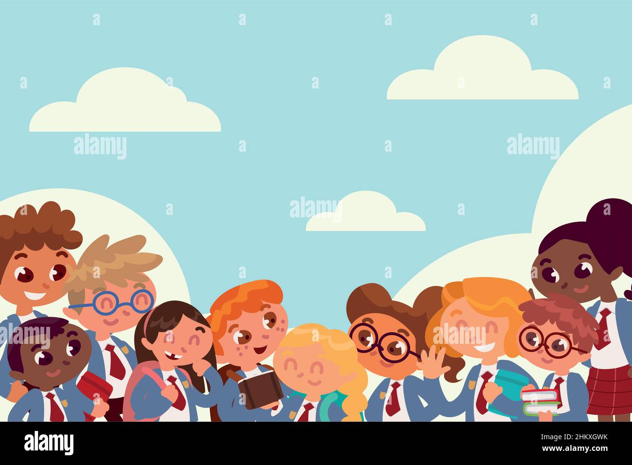 Happy group diverse students Stock Vector Images - Alamy