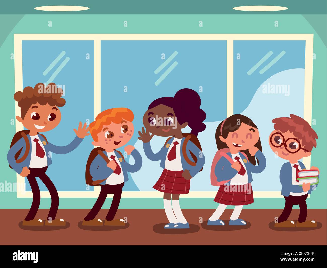 students talking in school Stock Vector Image & Art - Alamy