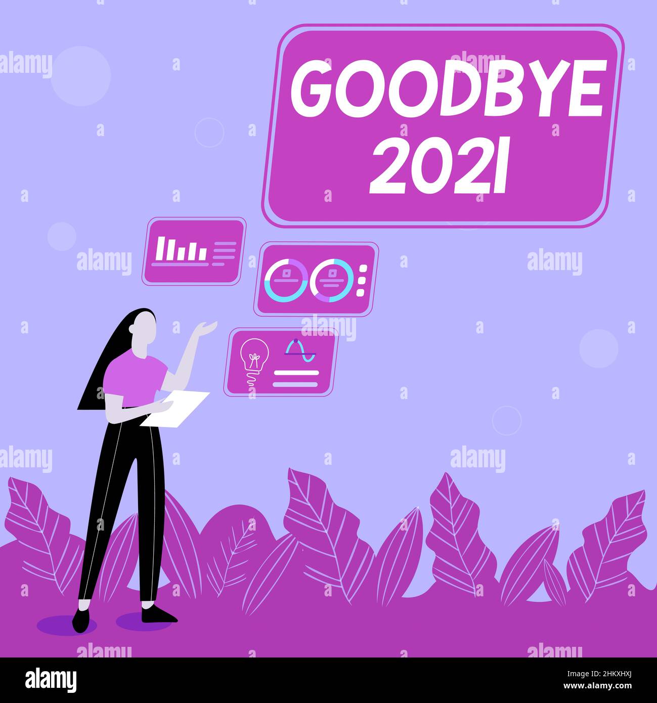 Text sign showing Goodbye 2021. Business concept New Year Eve Milestone ...