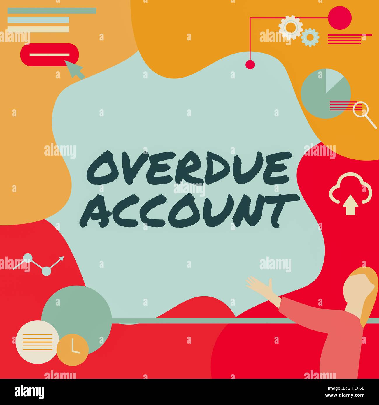 Hand writing sign Overdue Account. Concept meaning loans and other ...