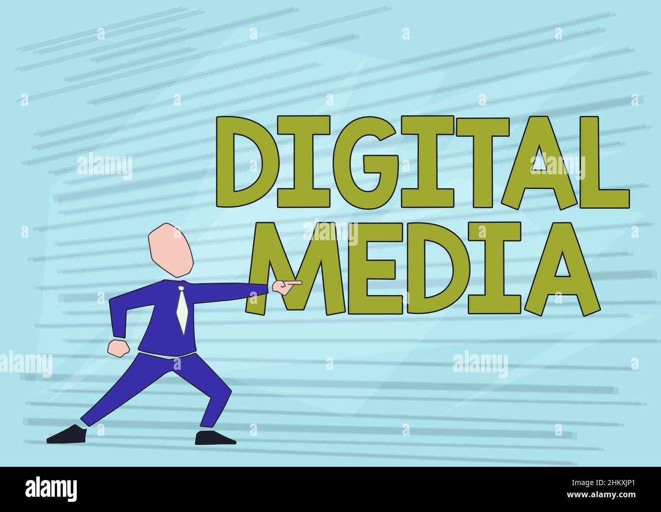 Sign displaying Digital Media. Word Written on digitized content that ...