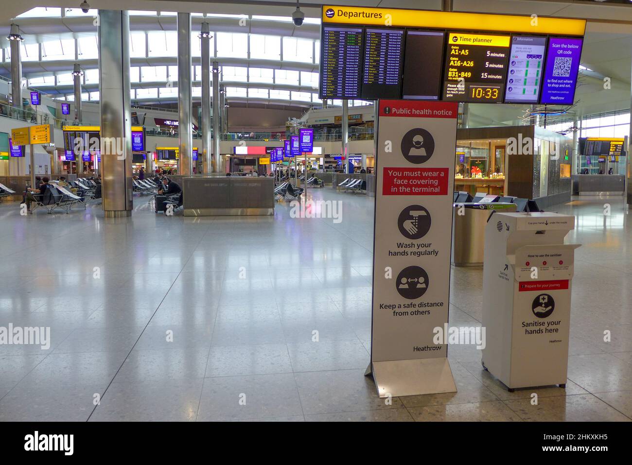 View of the Heathrow International Airport without any passengers in ...