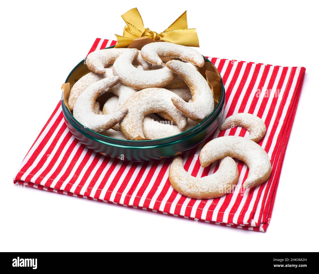 Round Gift box full of Traditional German or Austrian Vanillekipferl ...