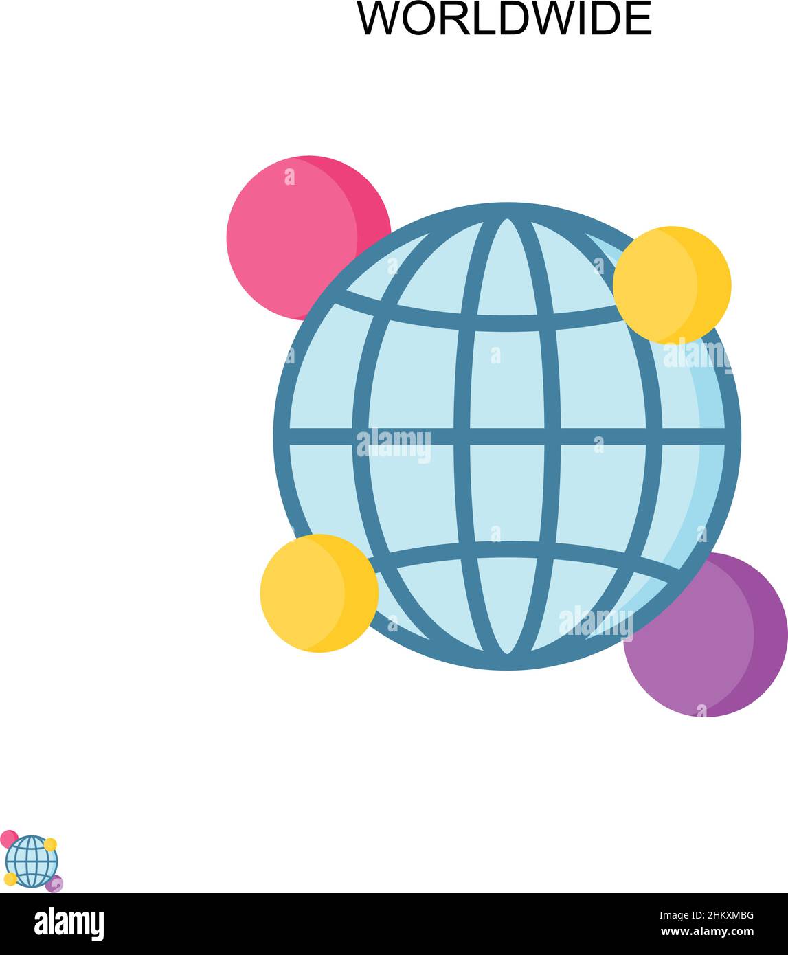 Worldwide Simple vector icon. Illustration symbol design template for ...