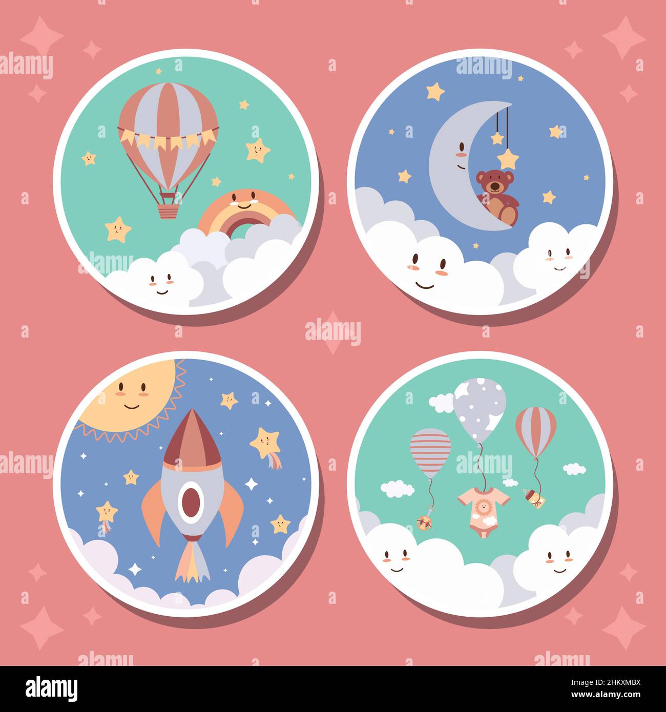 set of baby tags Stock Vector Image & Art - Alamy