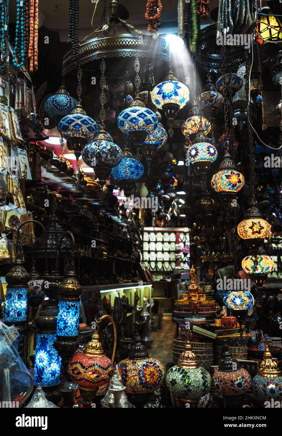 Arabian style decorative glass lamps in souvenir shop in Oman Stock ...
