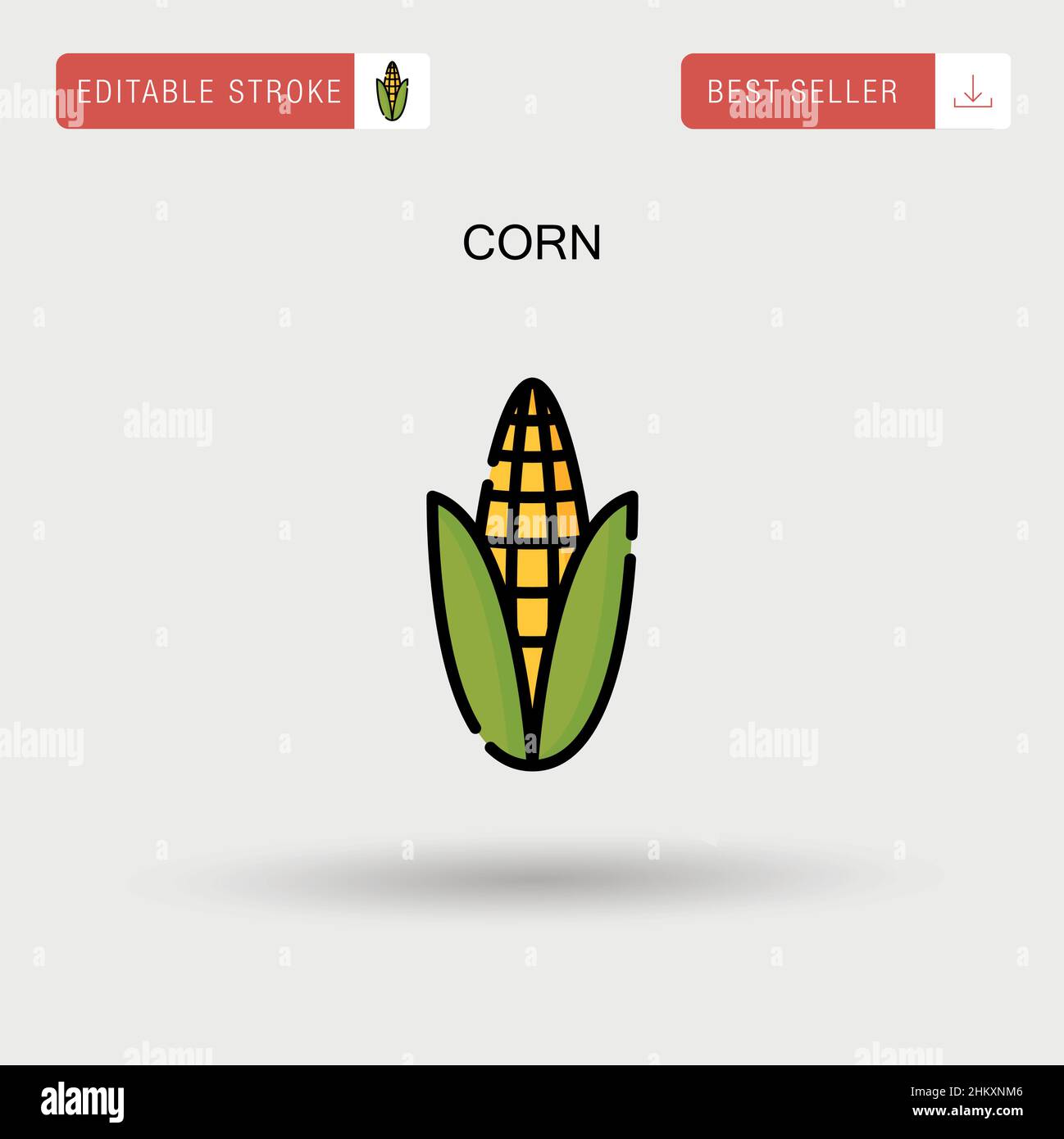 Corn Simple vector icon Stock Vector Image & Art - Alamy