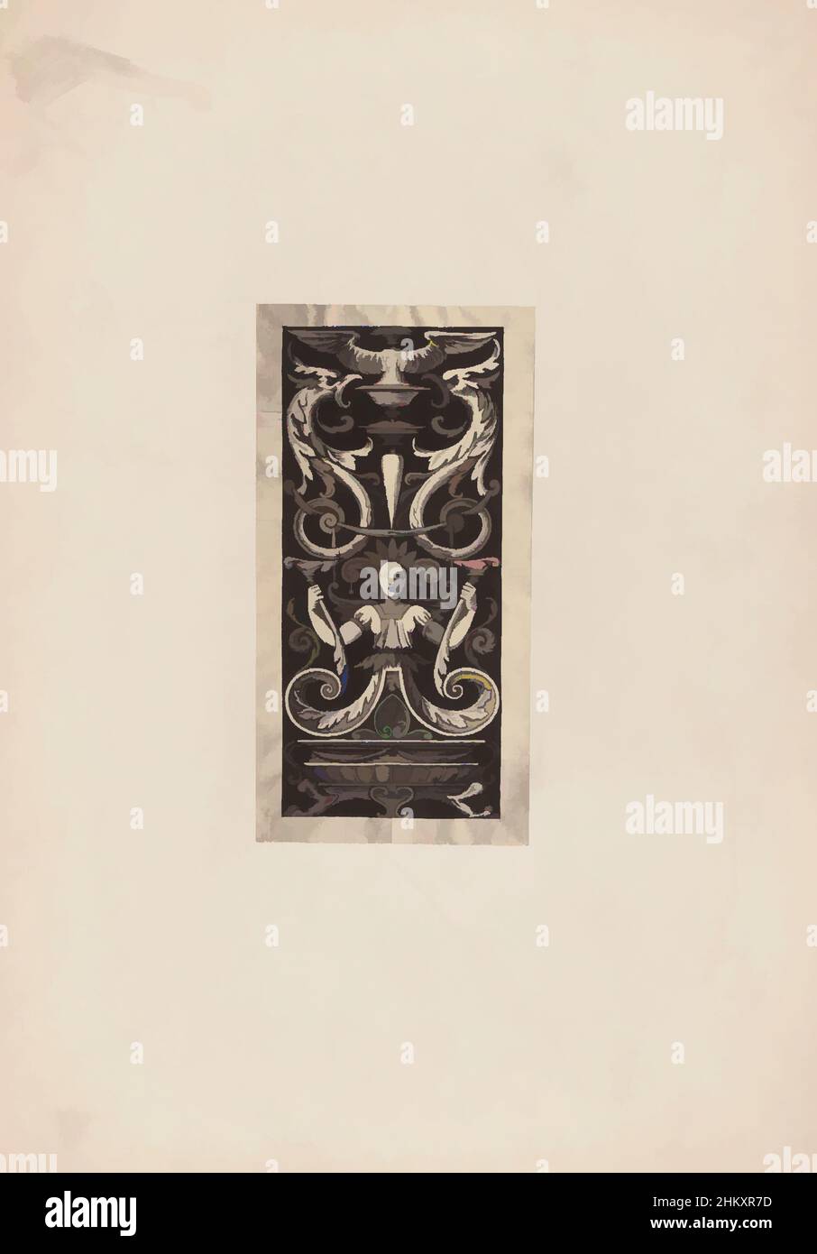 Art inspired by Ornament print with fantasy creature on a wall, c. 1875 ...