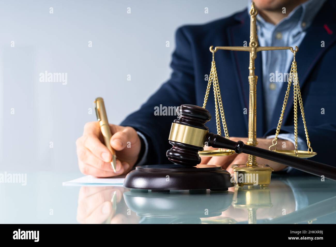 Judge With Gavel In Court. Litigation Paper Stock Photo - Alamy