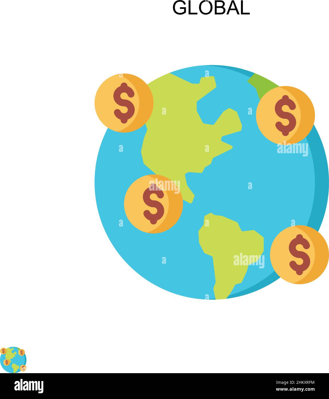 Global Simple vector icon. Illustration symbol design template for web ...