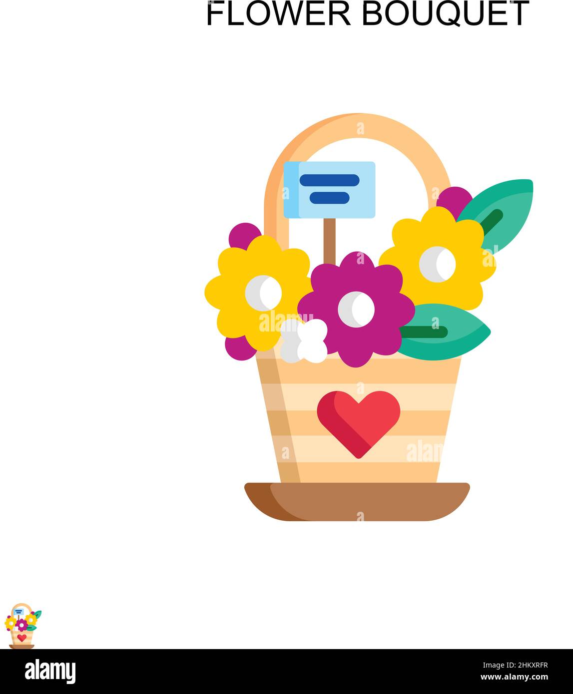 Flower bouquet Simple vector icon. Illustration symbol design template ...
