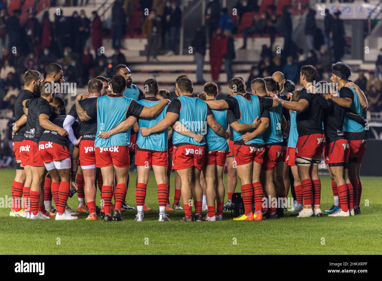The RCT team during the Top 14 match against the Castres Olympique at ...