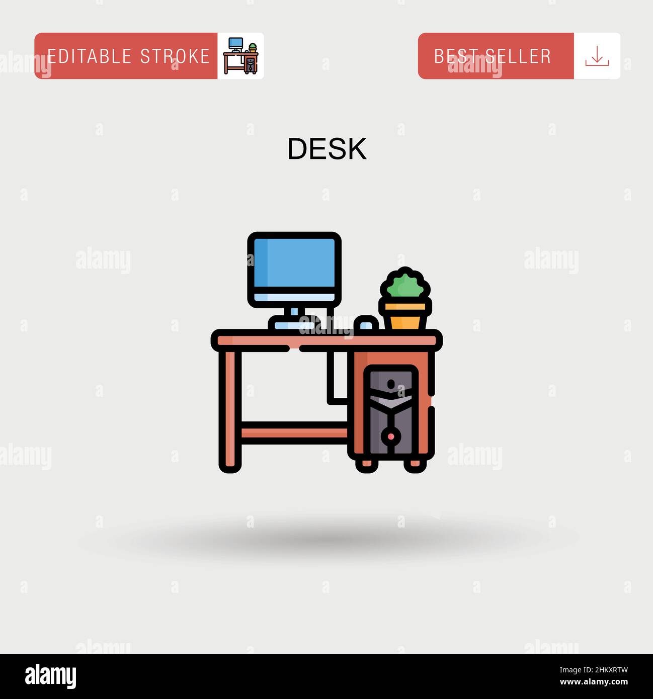 Desk Simple vector icon Stock Vector Image & Art - Alamy