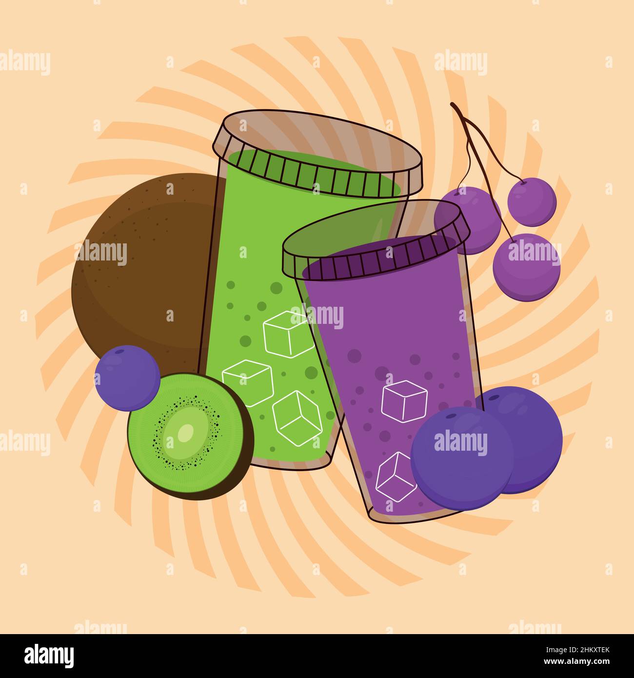 Plastic cups of fruit Stock Vector Images - Alamy