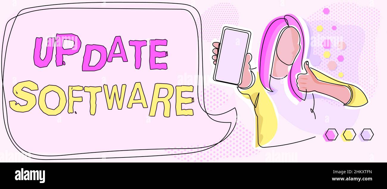 Text showing inspiration Update Software. Conceptual photo replacing program with a newer ...