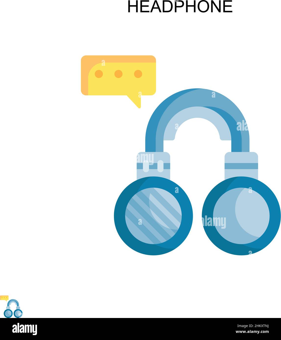 Headphone Simple vector icon. Illustration symbol design template for ...