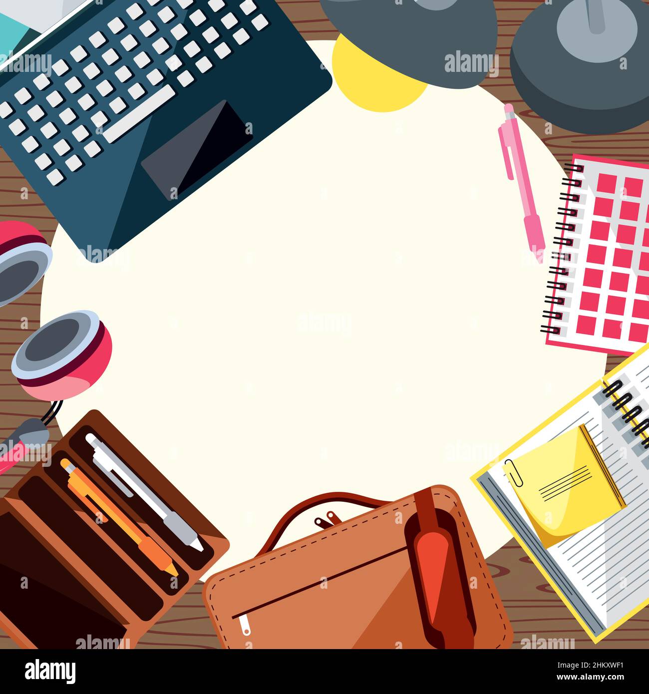 office desk and workspace Stock Vector Image & Art - Alamy