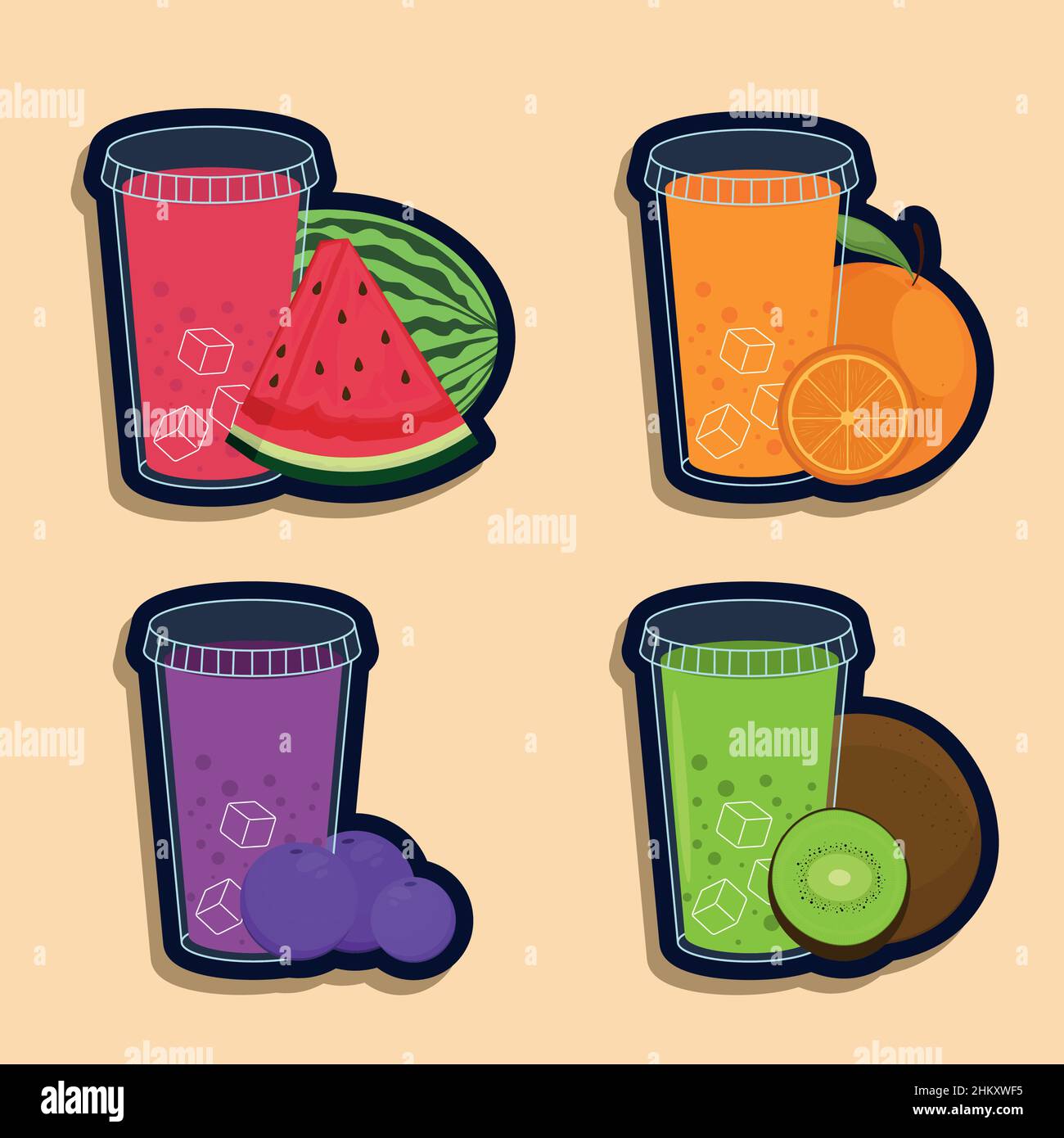 smoothies sticker set Stock Vector Image & Art - Alamy