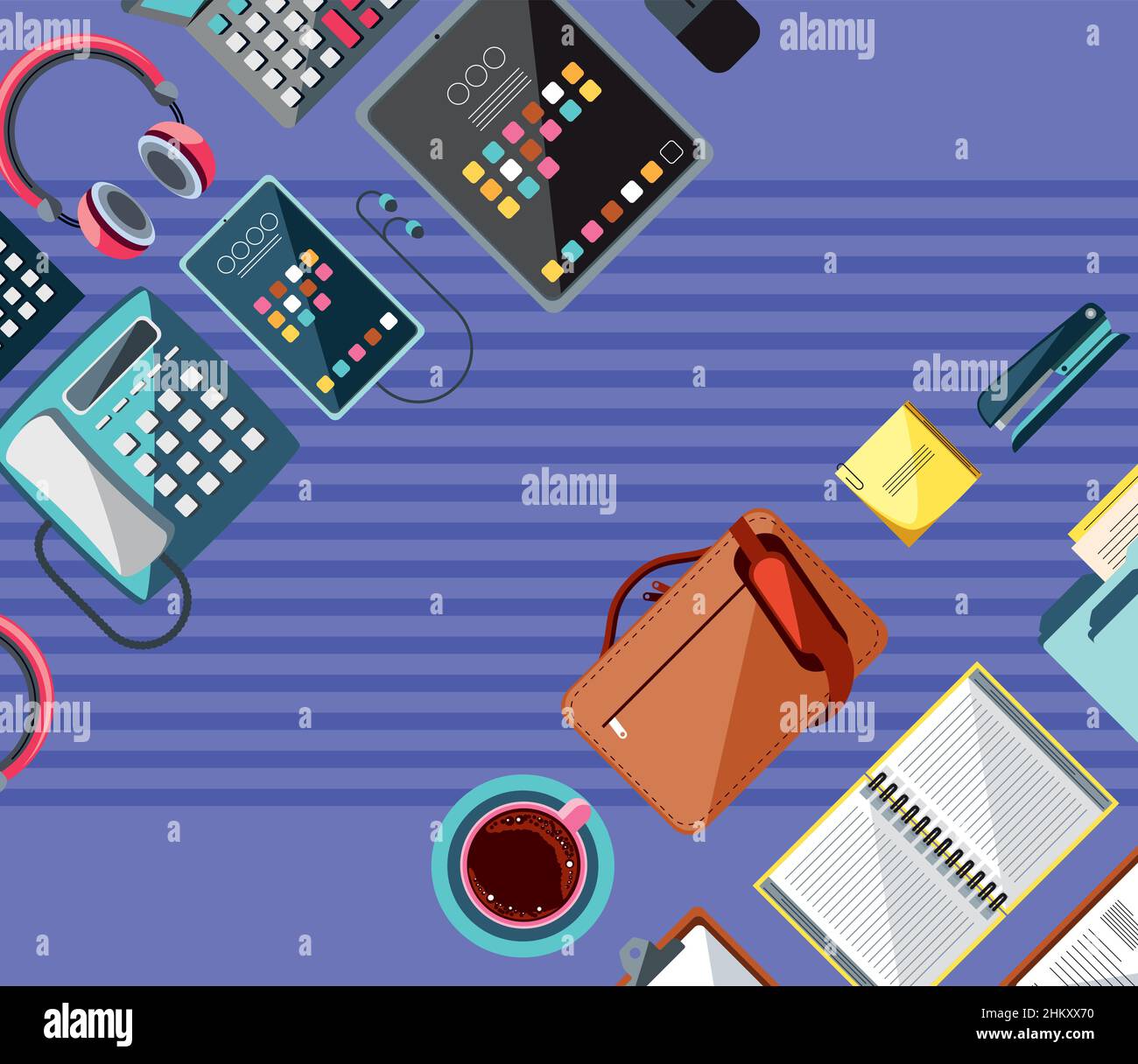 office papers and gadgets Stock Vector Image & Art - Alamy