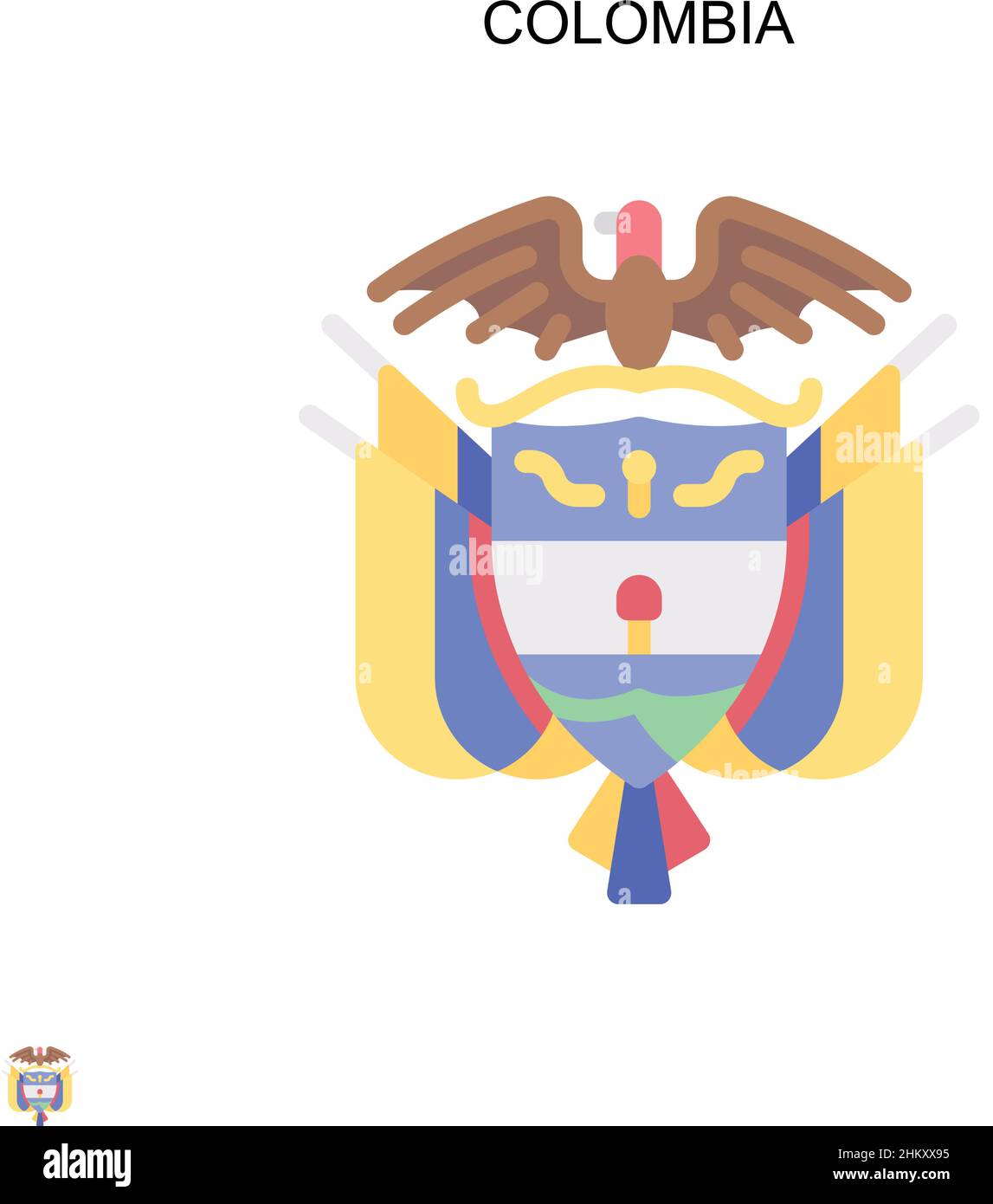 Colombia Simple vector icon. Illustration symbol design template for web mobile UI element Stock ...