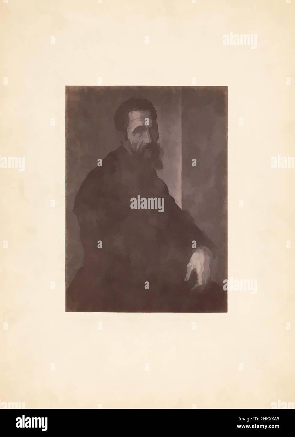 Art inspired by Photoreproduction of a portrait of Michelangelo by ...