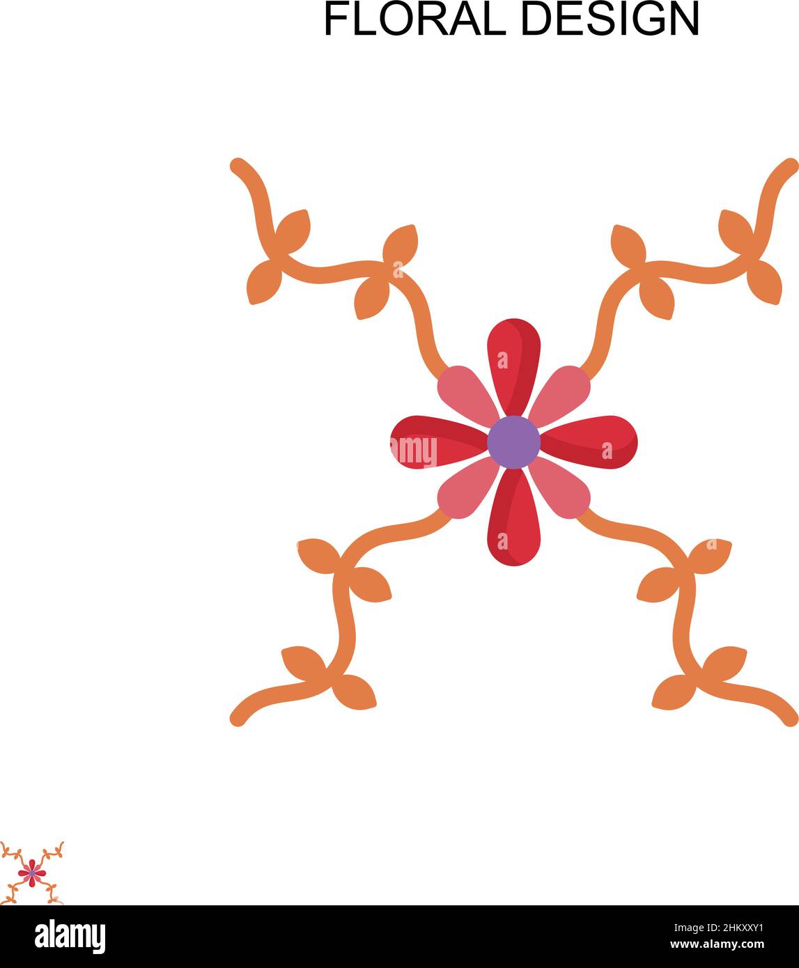 Floral design Simple vector icon. Illustration symbol design template ...