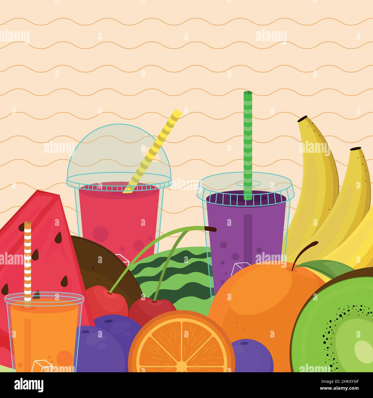 smoothies tropical fruits Stock Vector Image & Art - Alamy