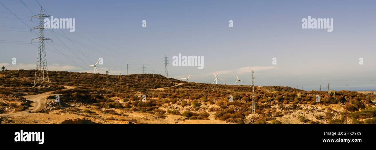 Power of wind turbine generating electricity clean energy with cloud ...