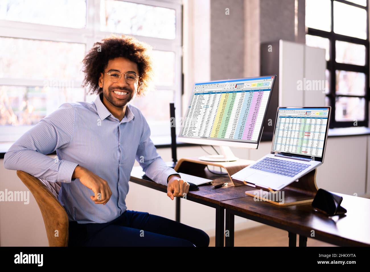 Professional Medical Billing Data Auditor Using Spreadsheet Stock Photo ...