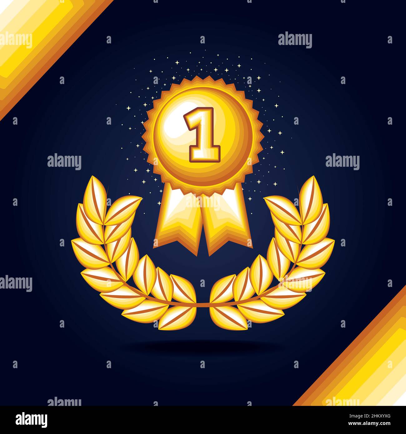 golden medal number one Stock Vector Image & Art - Alamy