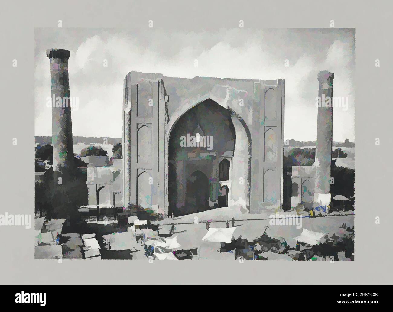 Art inspired by Mosque at the marketplace in Samarkand, Samarqand, c ...