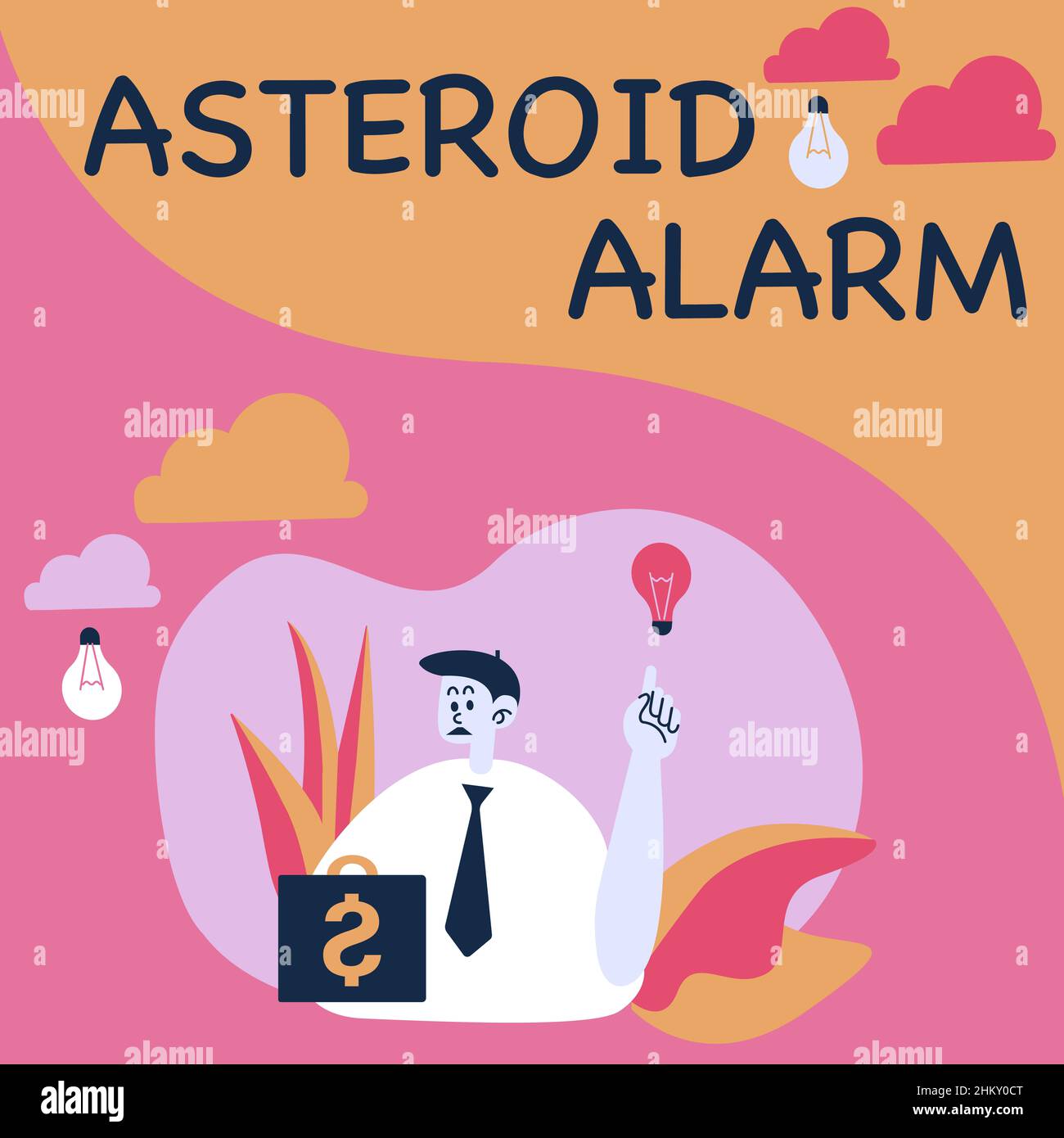 Hand writing sign Asteroid Alarm. Concept meaning warning to prepare ...