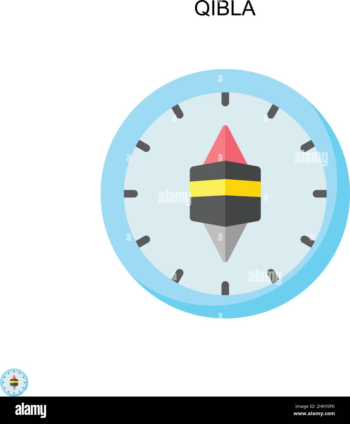 Qibla Simple vector icon. Illustration symbol design template for web mobile UI element Stock ...