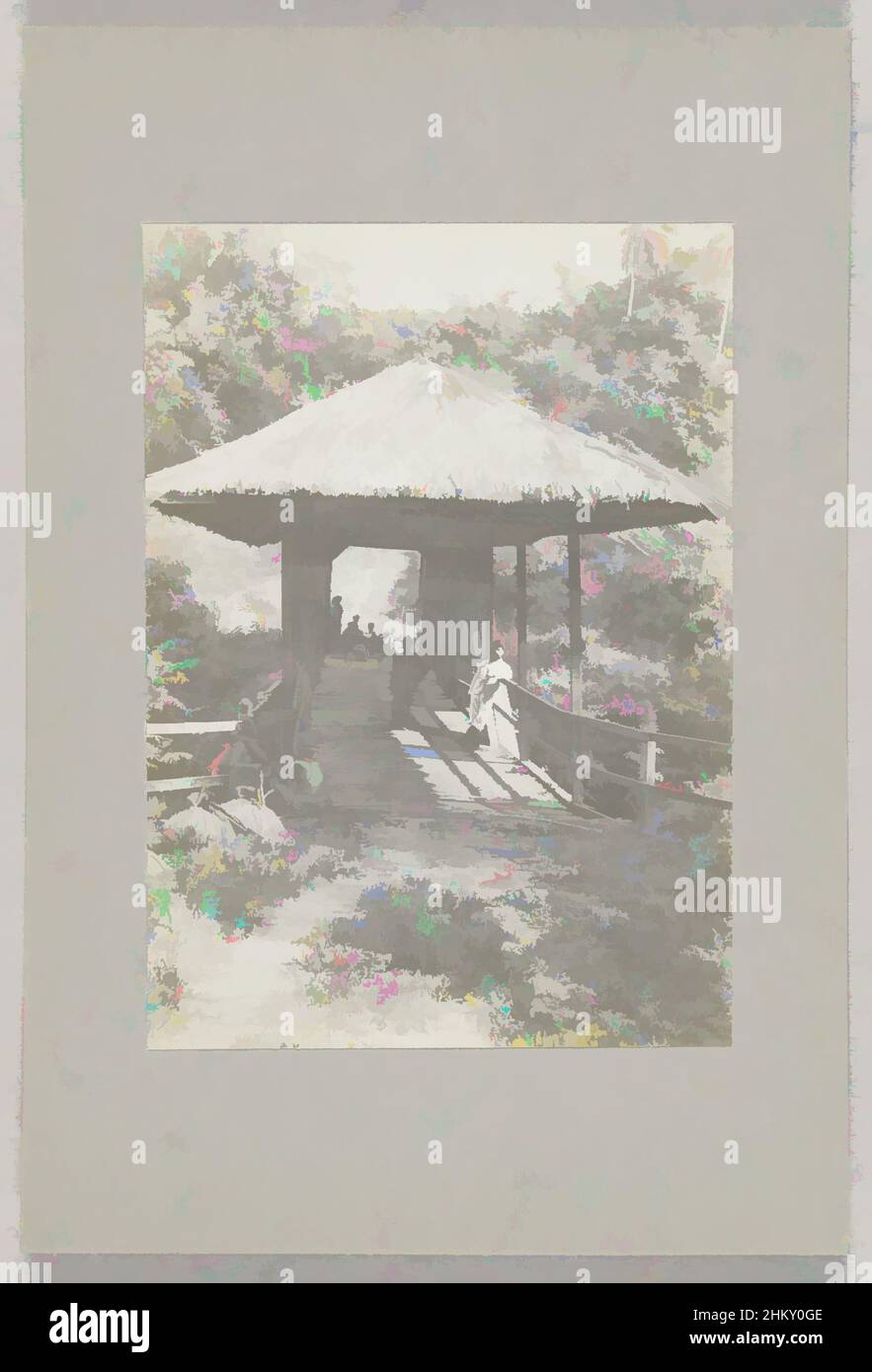 Art inspired by Bridge with thatched roof on Sumatra10a Sumatra Bridge ...
