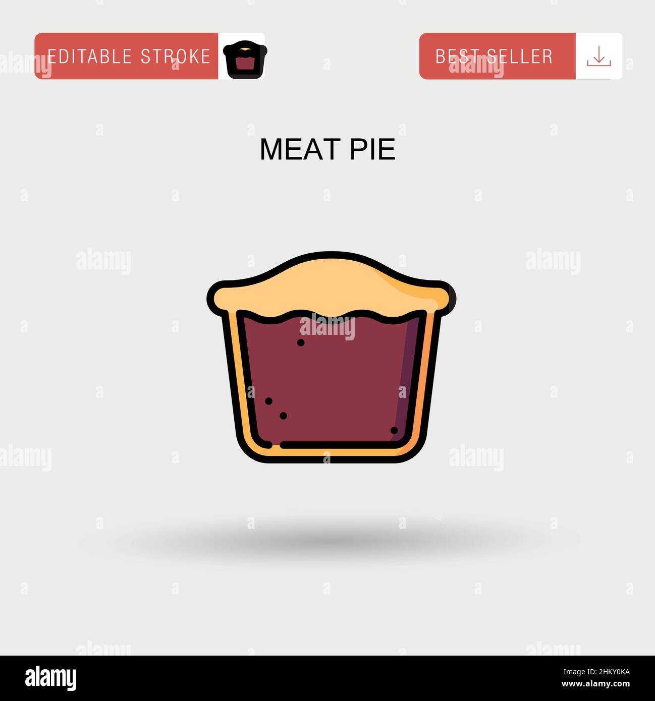 Meat pie Simple vector icon Stock Vector Image & Art - Alamy