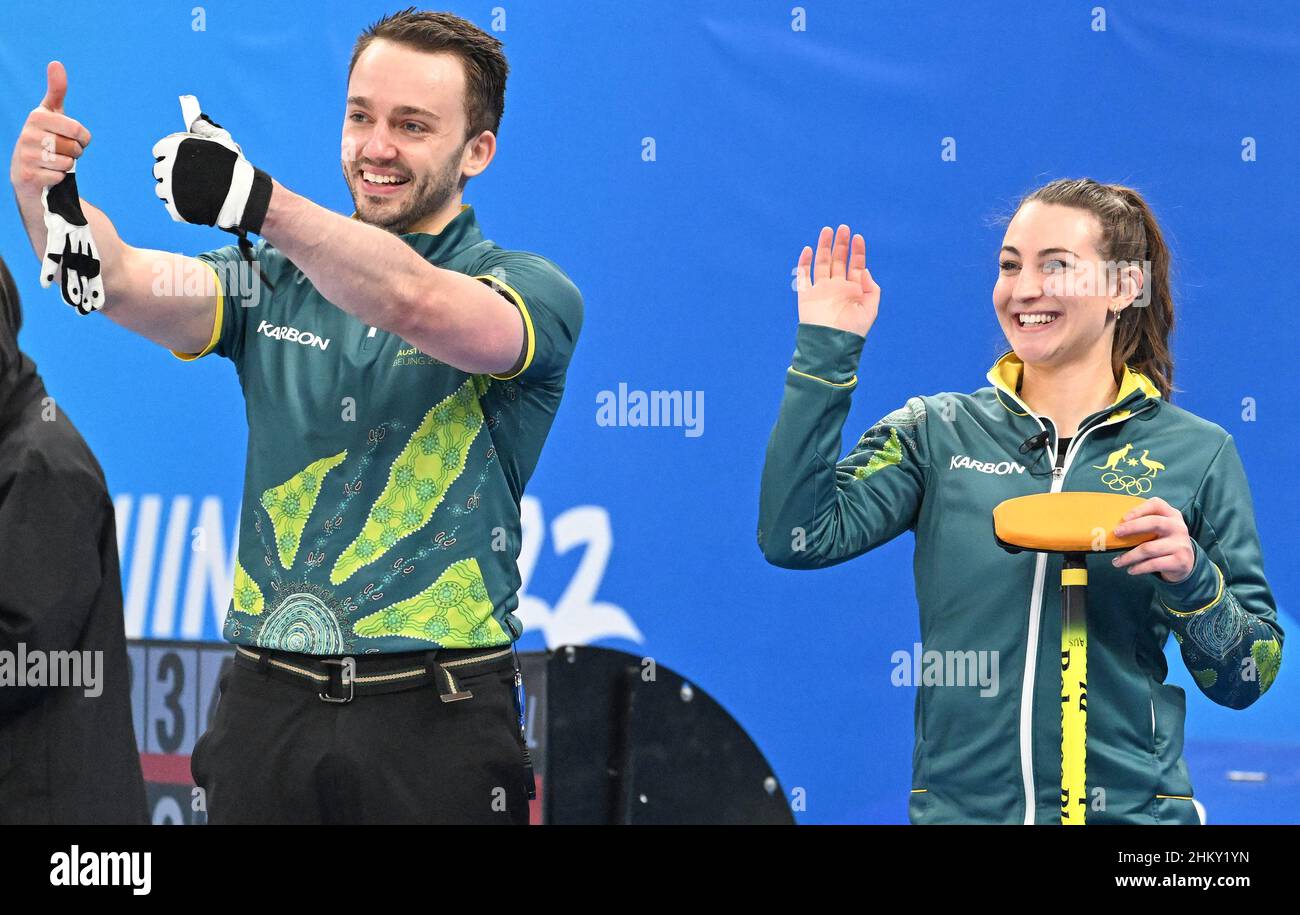 Beijing, China. 6th Feb, 2022. Dean Hewitt (L) and Tahli Gill of ...