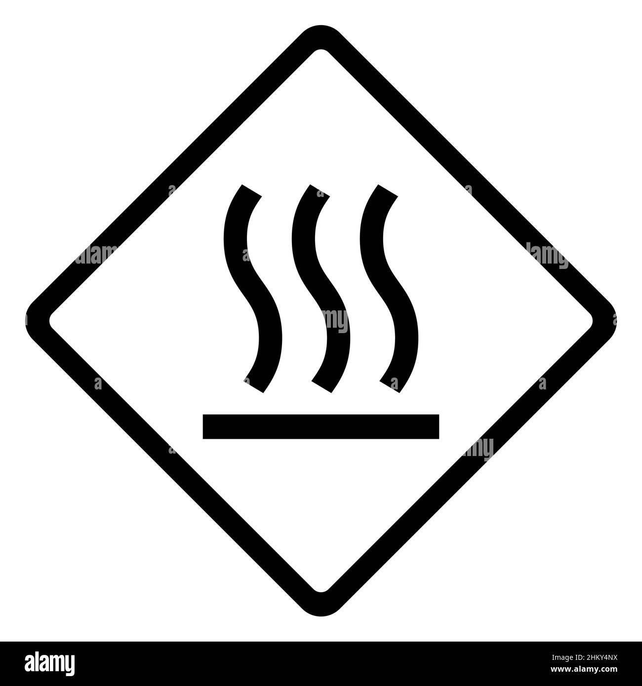 Hot surface icon, safety graphic information symbol, risk notice ...