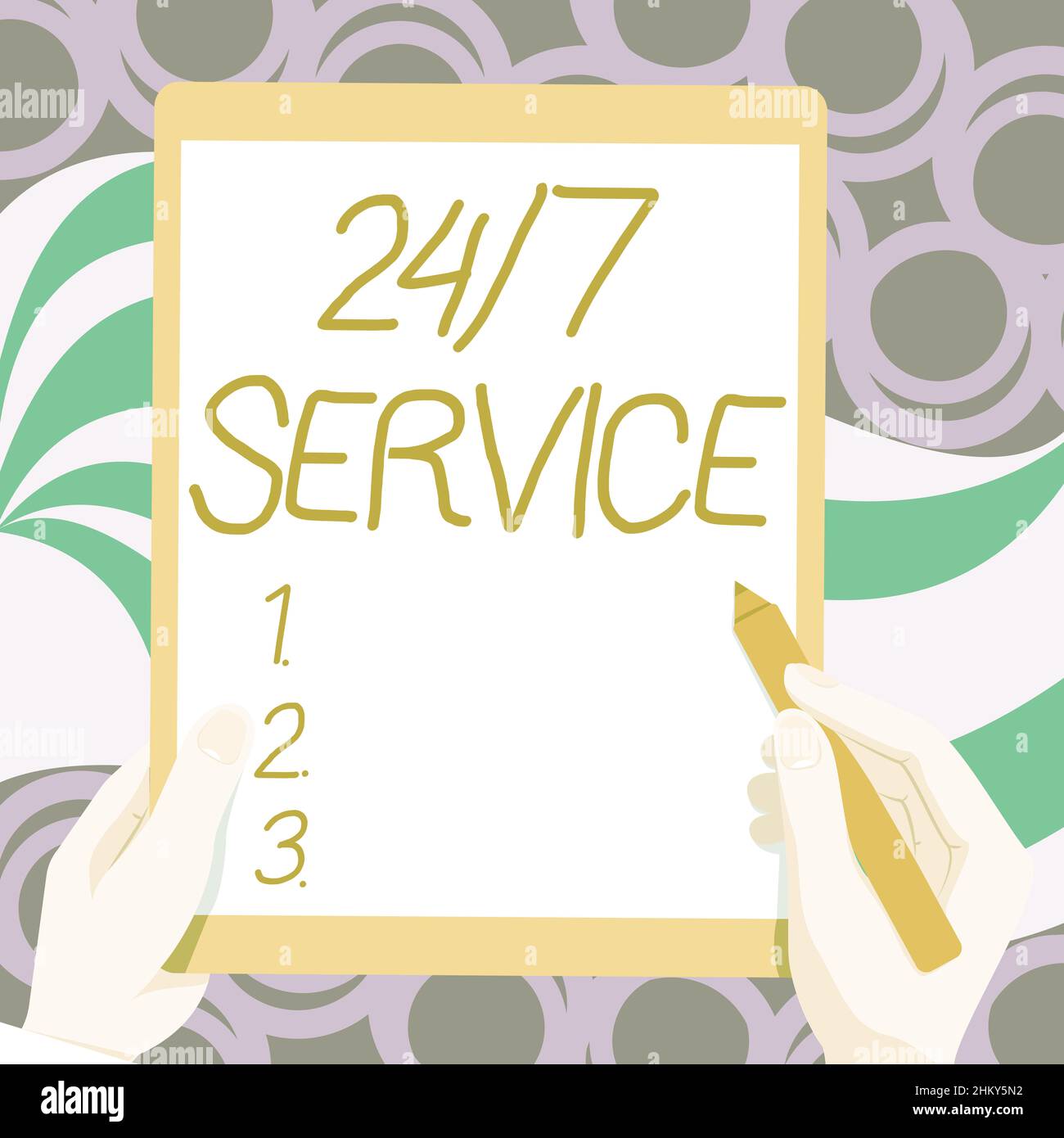 Hand writing sign 24 Or 7 Service. Business concept service that is ...